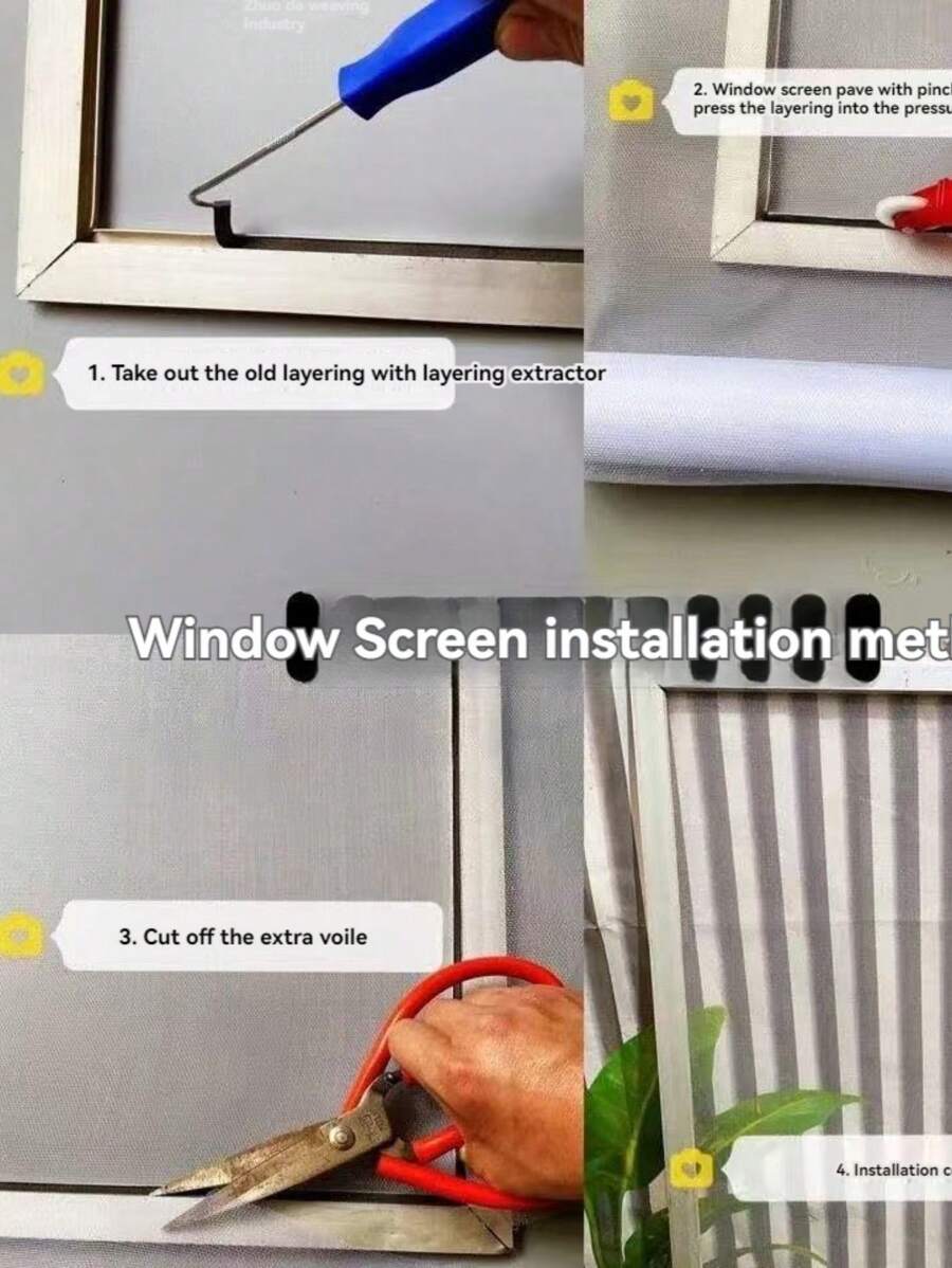 Full Window And Screen Door Repair Kit - Large Carbon Fiber Mesh Roller ...