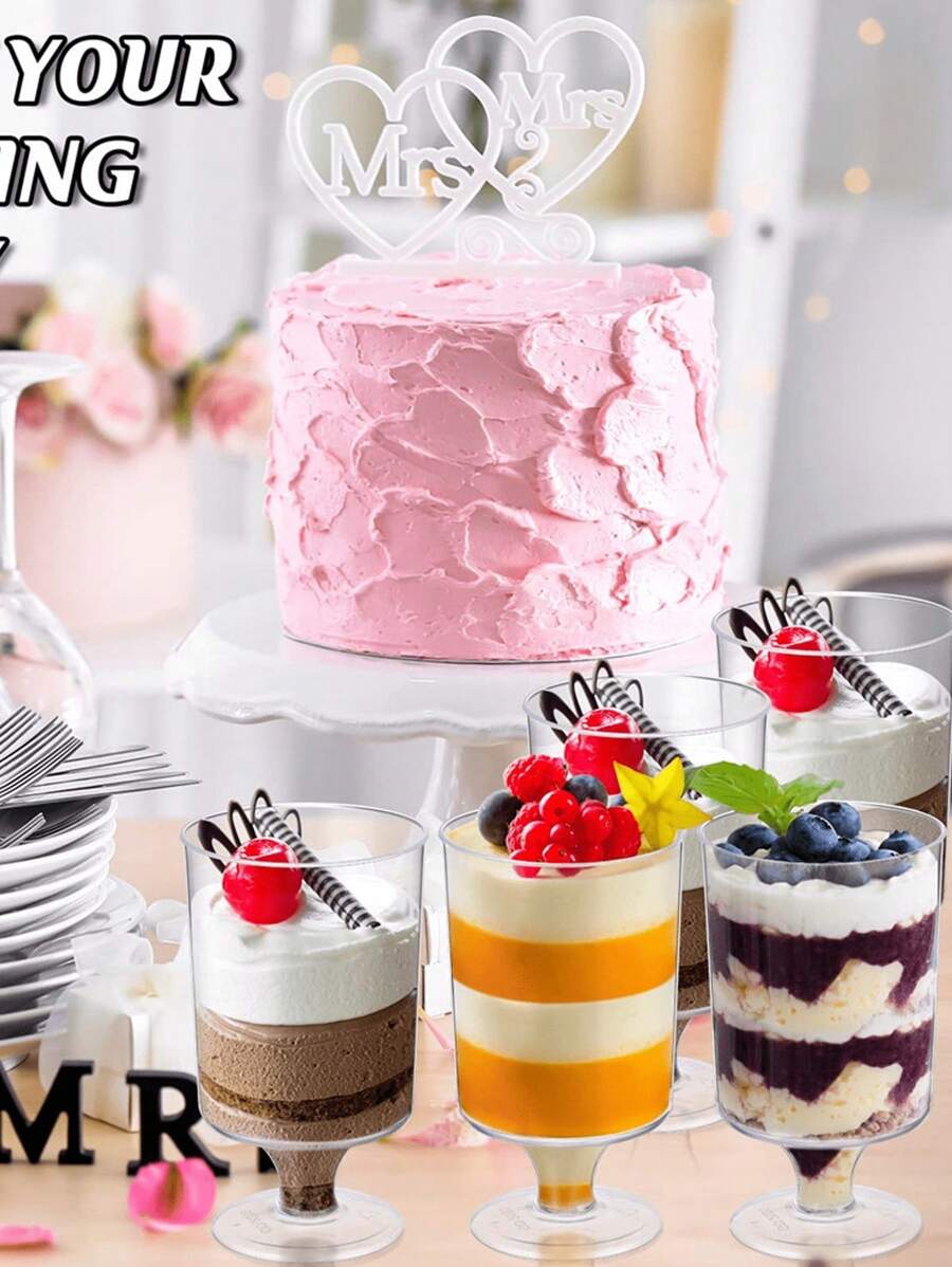 5/10/20pcs Transparent Plastic Dessert Cups, No Spoons, Sundae Cups ...