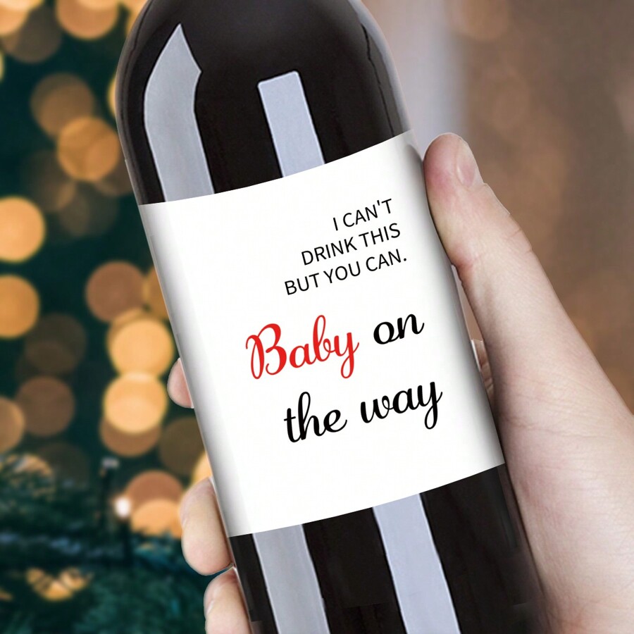 4pcs Pregnancy Announcement Wine Bottle Labels, Pregnancy Reveal Wine ...