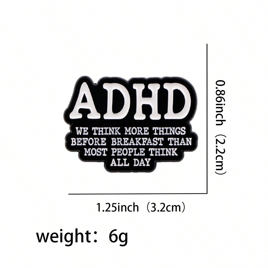 ADHD Enamel Pin Brooch Pines Lapel Pins Badge On Backpack Clothing Accessories Jewelry Gifts ...