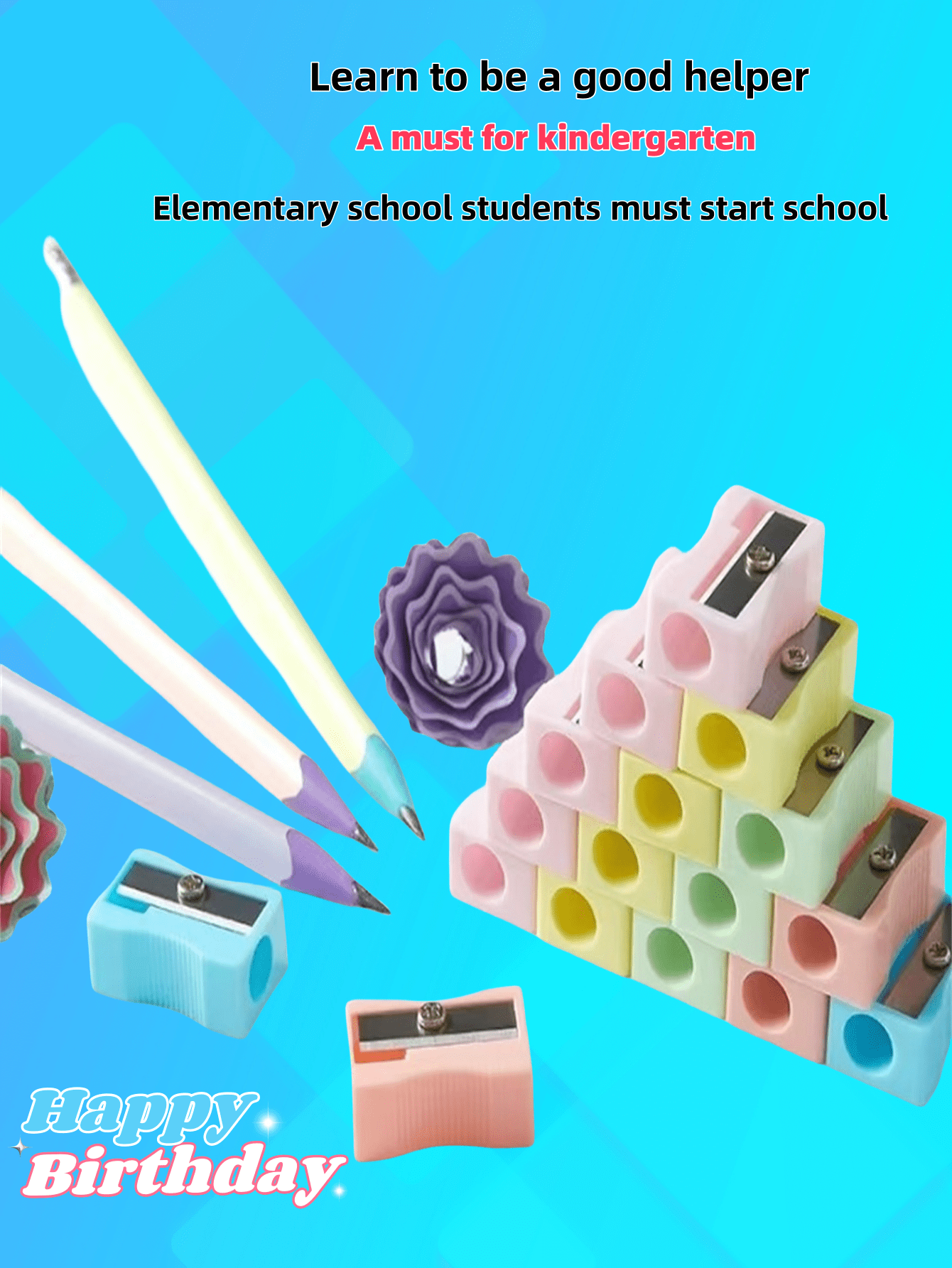 Macaron Mini Pencil Sharpener, Thick Hole, Large Triangle Pencil ...