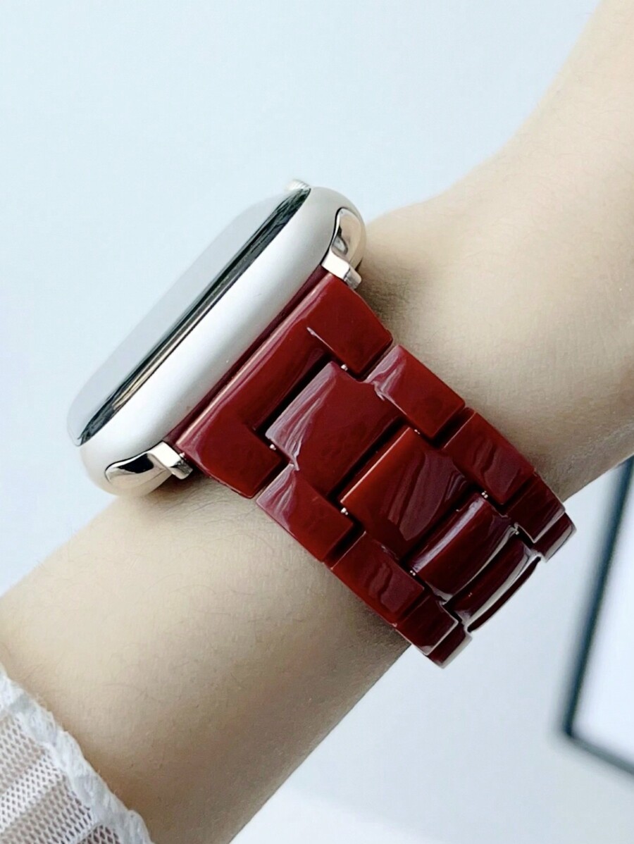 2025 New Year Red Plastic Resin Strap Compatible With Apple Watch 10 ...