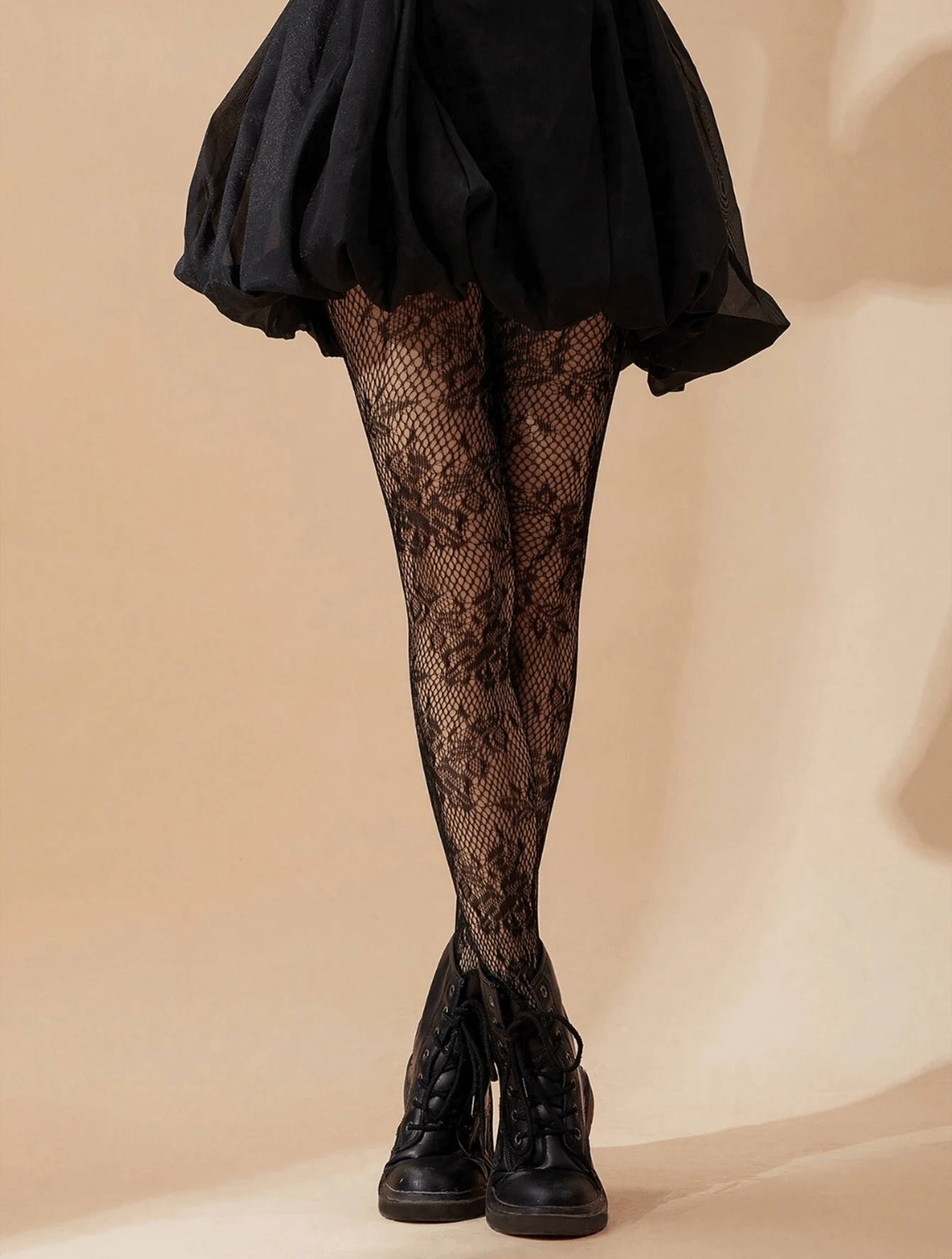 1pc High Elastic Vertical Striped Fishnet Tights, Fashion Sexy Black ...
