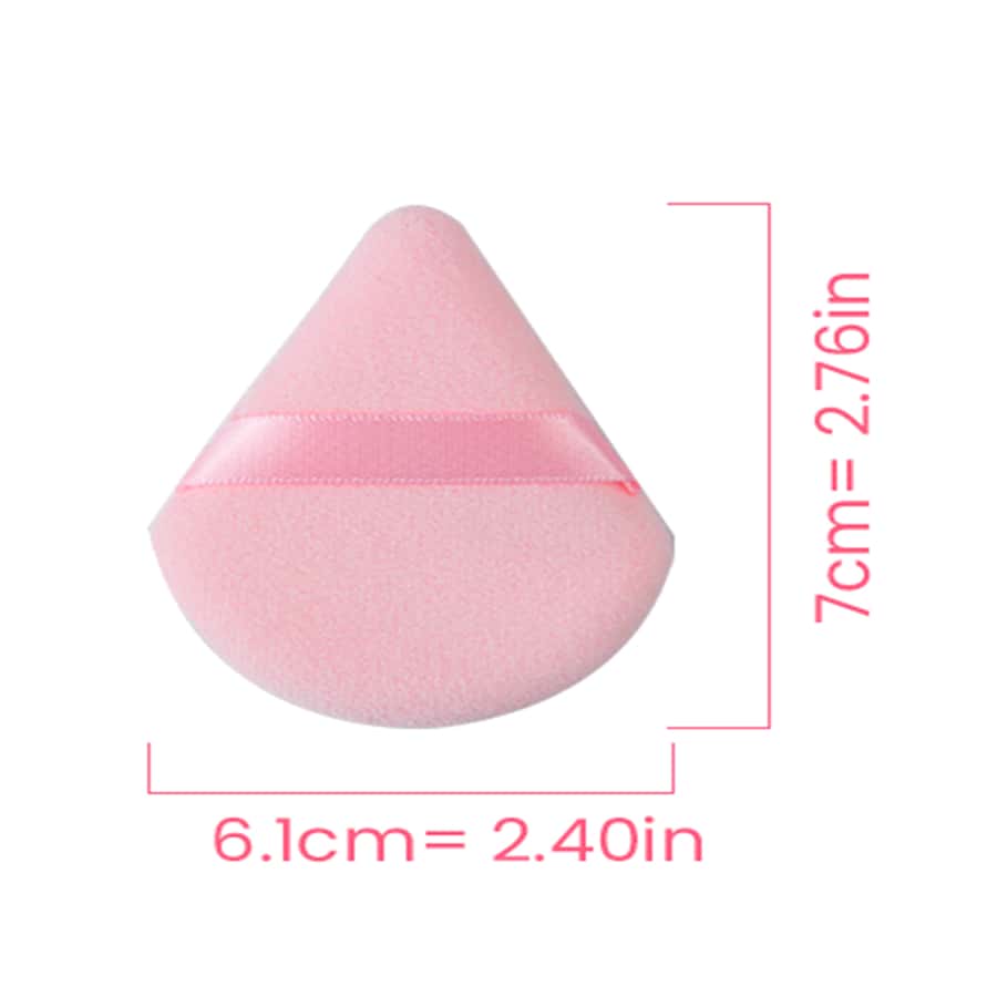 mik&joe 5pcs Pink Triangle Makeup Powder Puff Crystal Velvet Soft Short ...