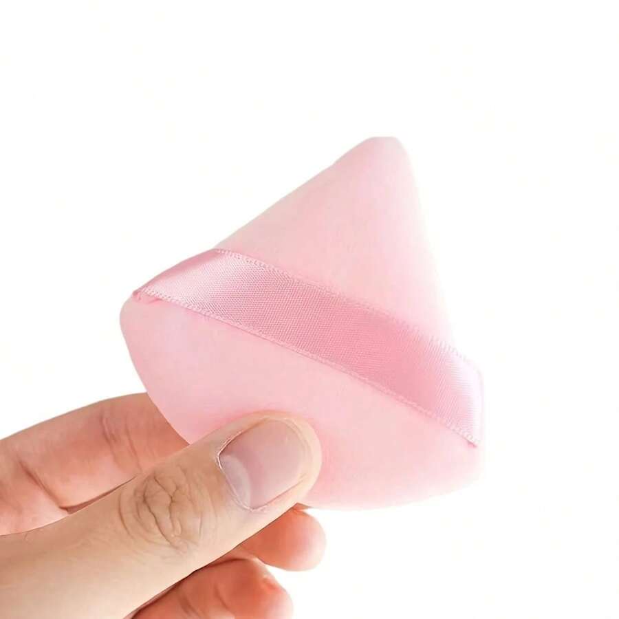 mik&joe 5pcs Pink Triangle Makeup Powder Puff Crystal Velvet Soft Short ...