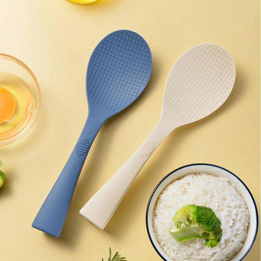 Integrated Silicone Can Stand Rice Spoon Household Rice Cooker Rice Spoon High Temperature ...