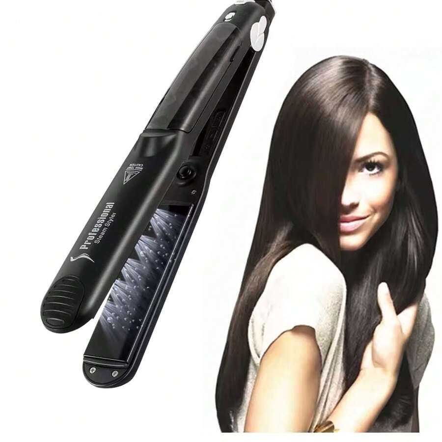 Steam Straightener For Hair Professional Steam Flat Iron Salon Ceramic Tourmaline Vapor Steam ...