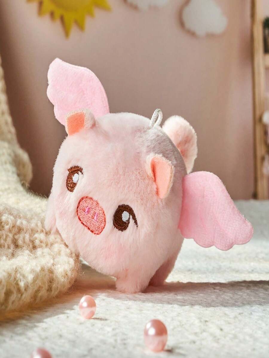 Cute Plush Flying Pig Doll With Retractable String, Wagging Tail And ...