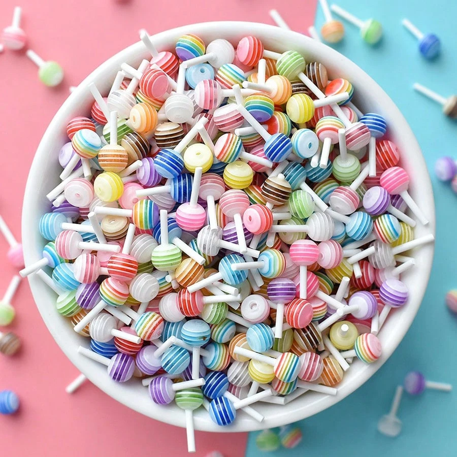 105pcs Mini Lollipops, Dollhouse Mini Glass Jar Fake Lollipops, Small ...