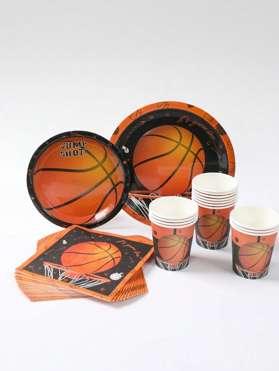 40pcs/Set Basketball Theme Party Disposable Paper Tablewares Set, 8pcs ...