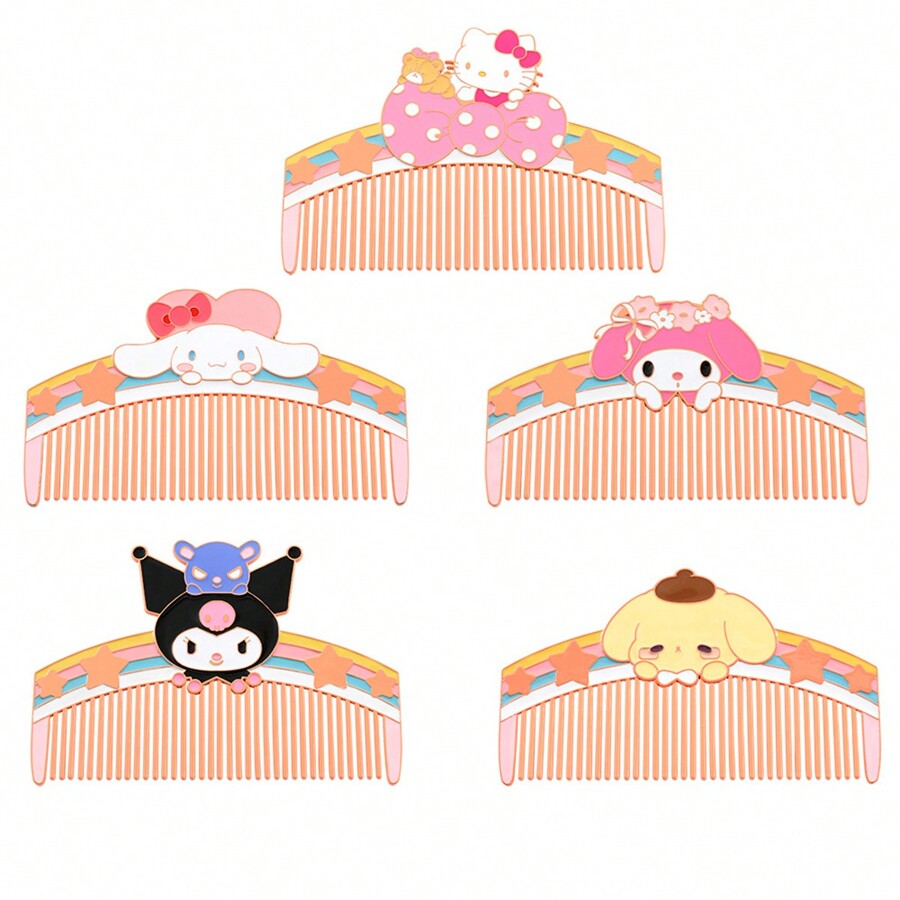 Sanrio 1pc Sanrio Cute Cartoon Character Fine-Tooth Metal Hair Comb ...