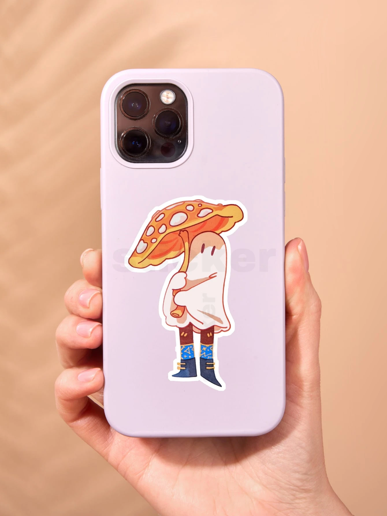 3pcs Cute Mushroom Ghost Stickers, Vinyl Decals For Water Bottles ...