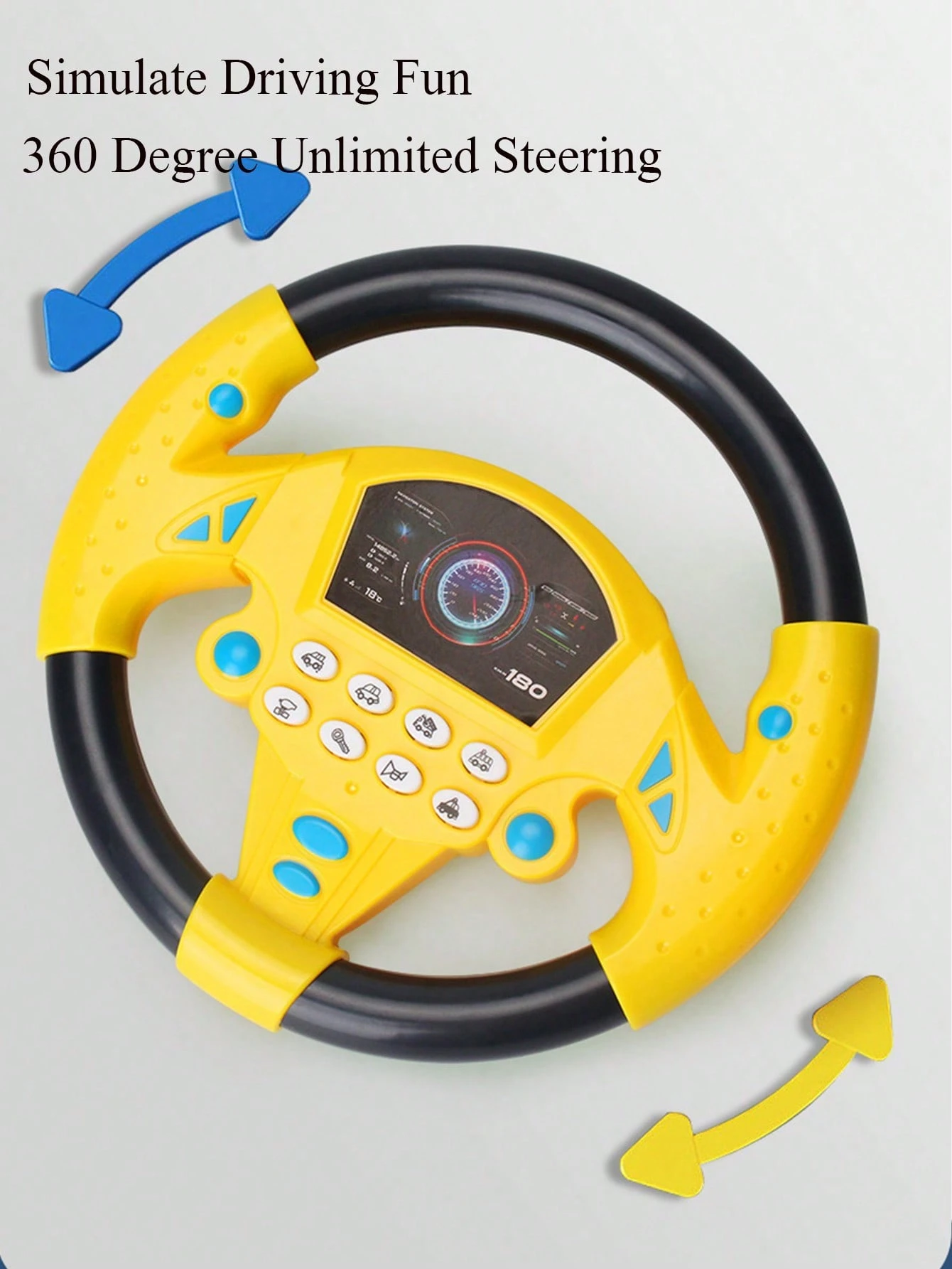 Kids' 360 Degree Rotating Suction Cup Steering Wheel Toy, Simulated Co ...