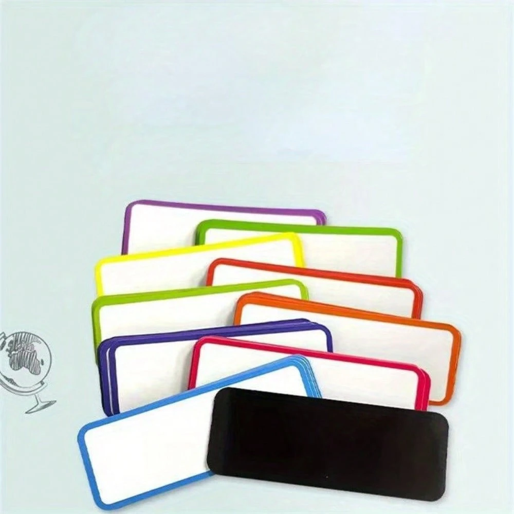 27 Sheets Colorful Magnetic Name Tag Label Dry Erase Reusable Sticker ...