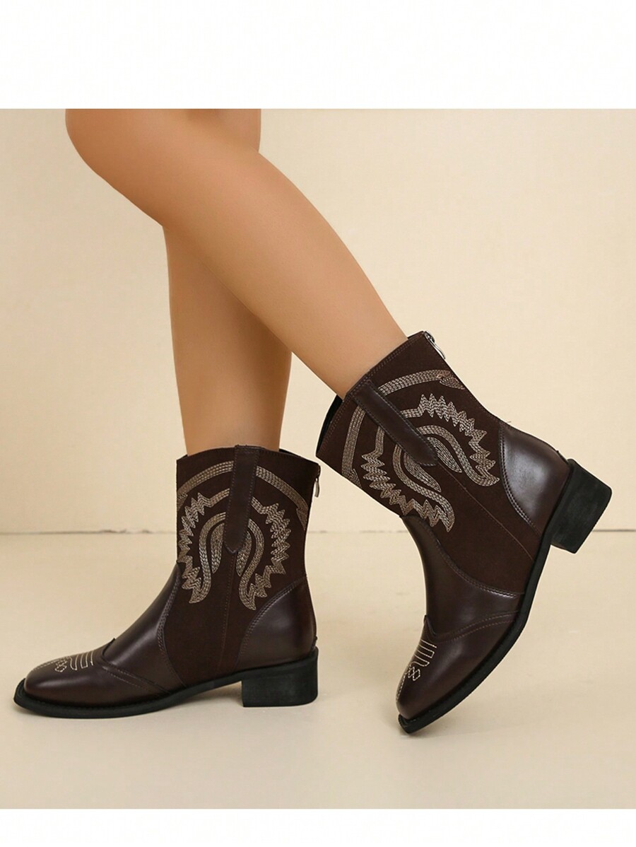 Bottes de style britannique rétro européen américain brodées pour ...