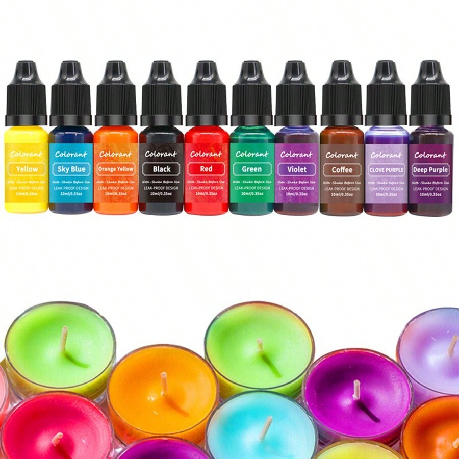 10pcs/Set 10ml High Concentrated Fragrance Candle Dye DIY Handmade Soap ...