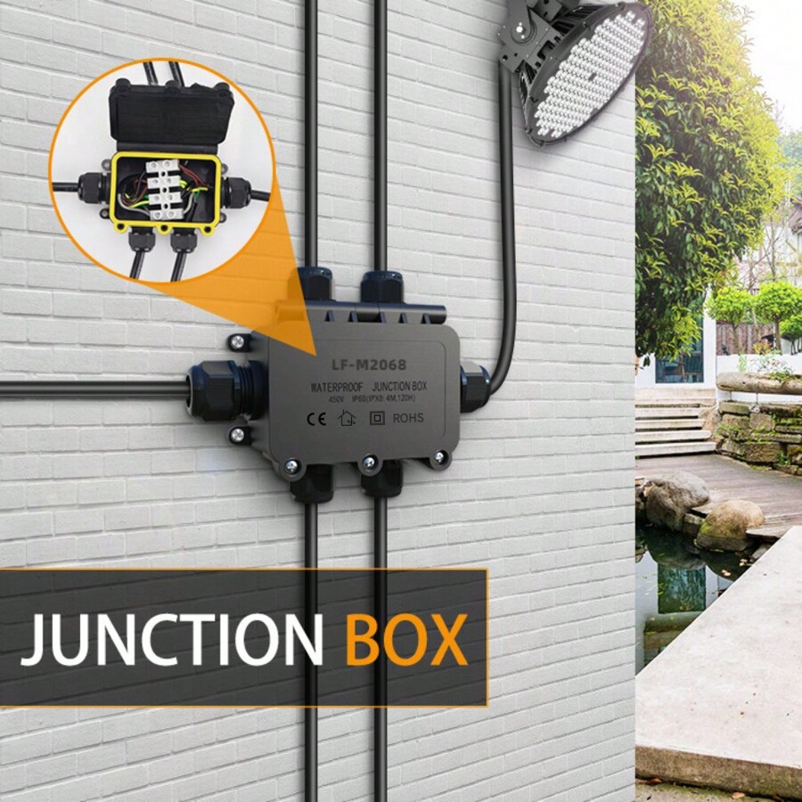 Waterproof Electric Junction Box Cable Connector With Built-In Terminal Blocks, Rain-Proof IP68 ...