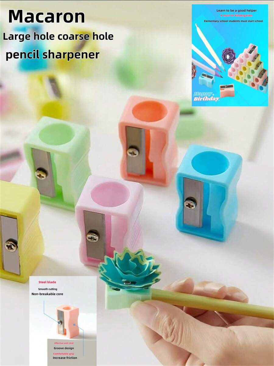 Macaron Mini Pencil Sharpener, Thick Hole, Large Triangle Pencil ...