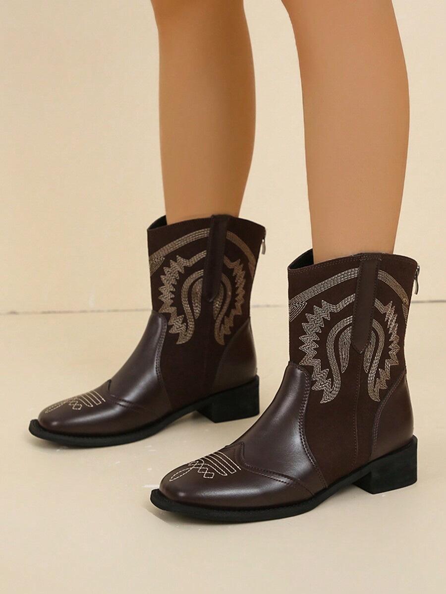 Bottes de style britannique rétro européen américain brodées pour ...