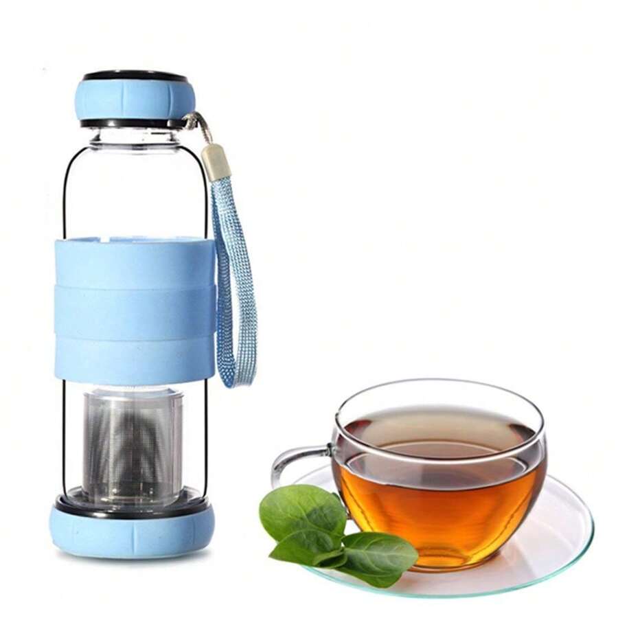 Glass Tea Bottle With Stainless Steel Infuser At The Bottom Detox 550ml ...