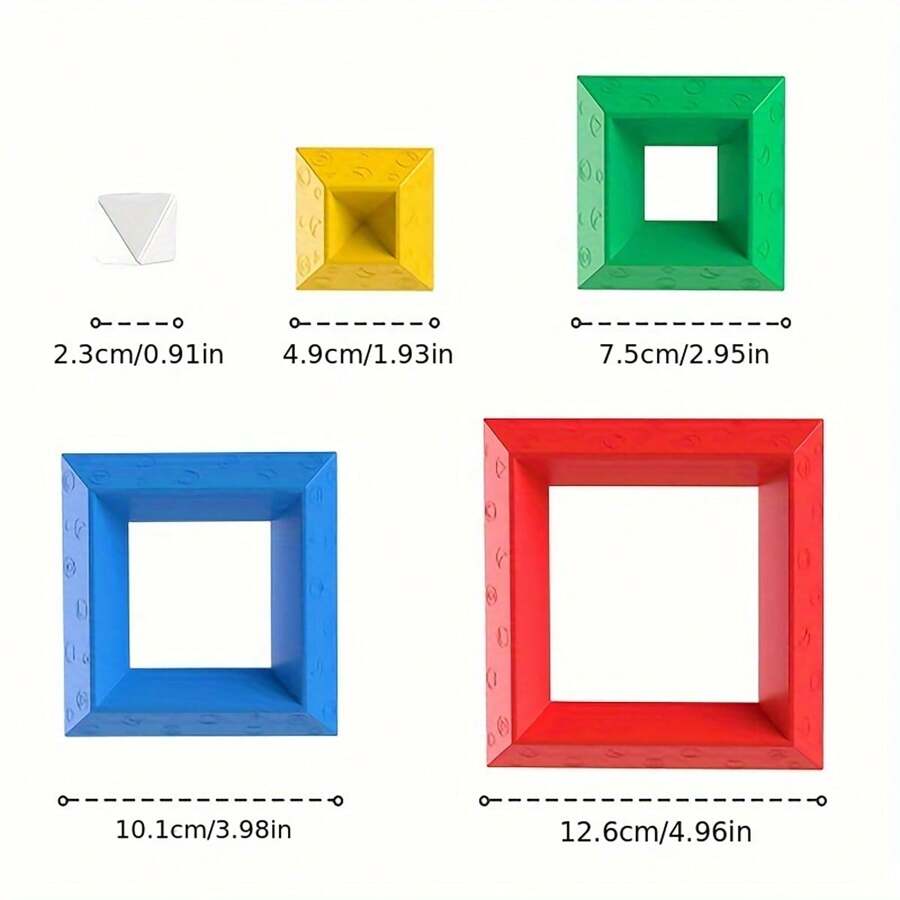 Children's Pyramid Stacking Blocks - Educational Toys, Develop Sensory ...