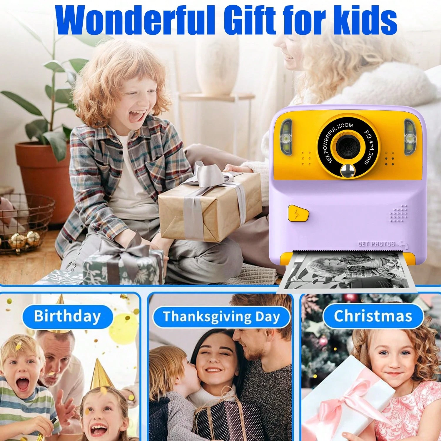 Instant Print Camera For Kids, Christmas Birthday Gifts Girls Boys Age ...