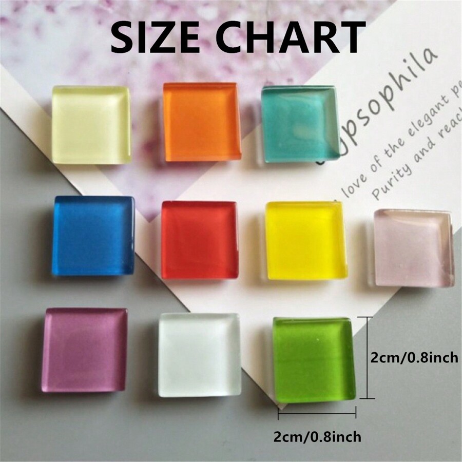 10/20/30pcs Set Nordic Style Colorful Square Glass Fridge Magnets, 3D ...