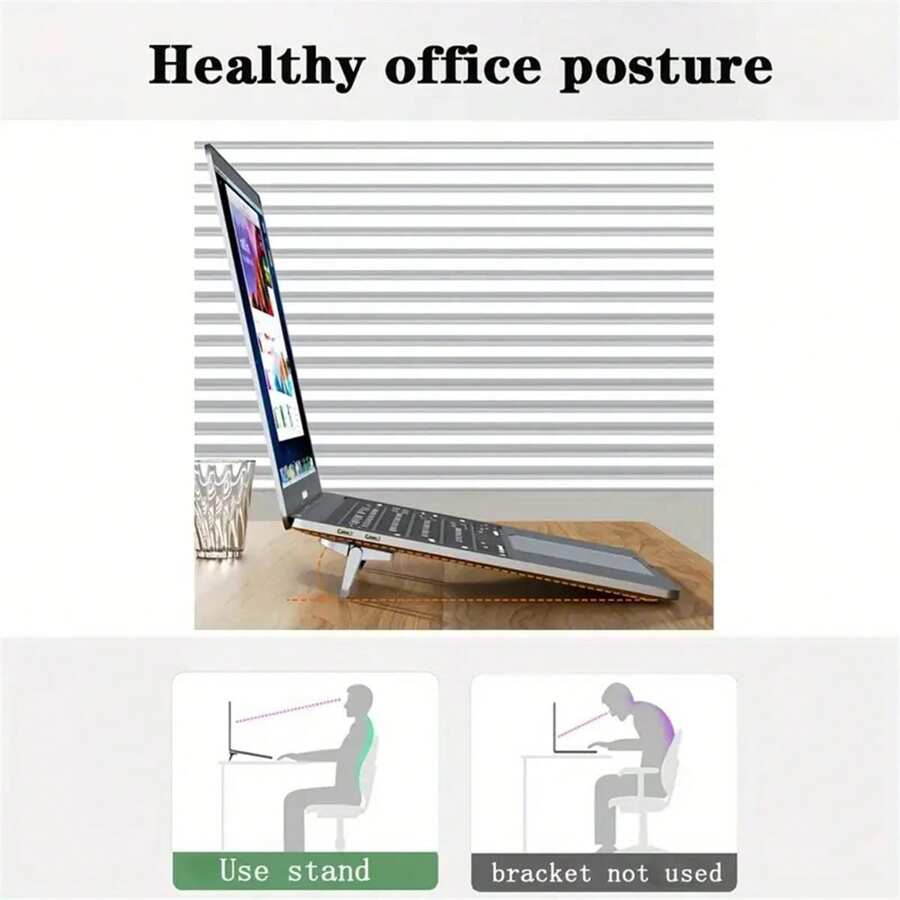 1 Pair Portable Aluminum Laptop Stand - Laptop Keyboard Stand - Fits ...