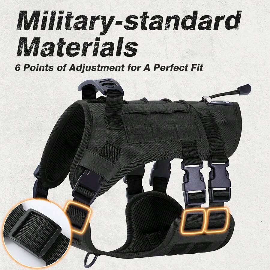 Tactical Dog Harness Military K9 Heavy Duty Adjustable Molle Handler ...