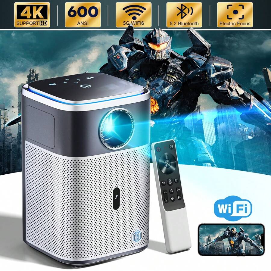 NBD Projector With 5G WiFi And Bluetooth,4K Support 600ANSI Native ...