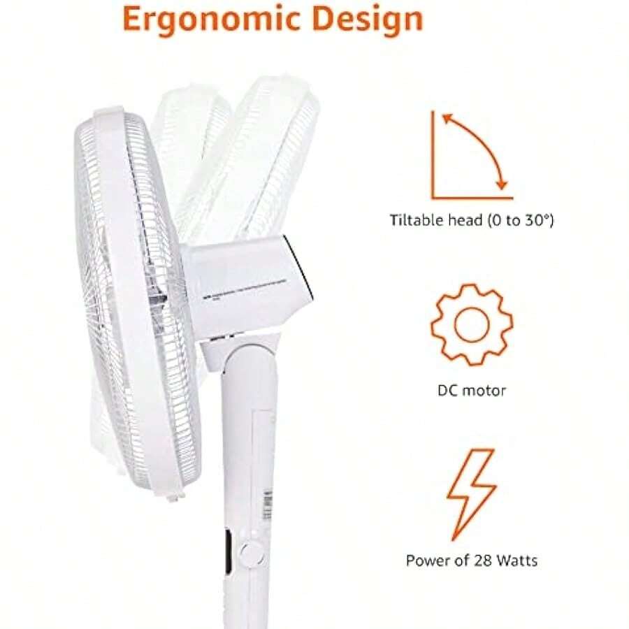 Height Adjustable Oscillating Digital Dual 5-Blade 12-Speed Standing ...