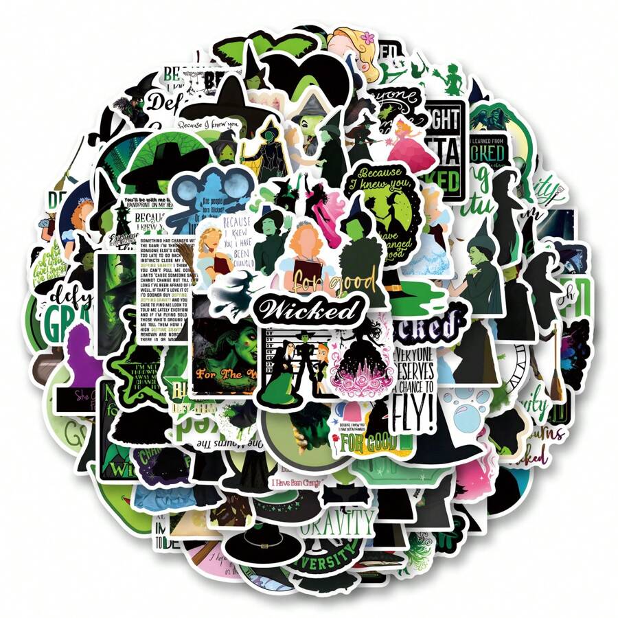 123 piezas de calcomanías de brujas de dibujos animados lindas ...