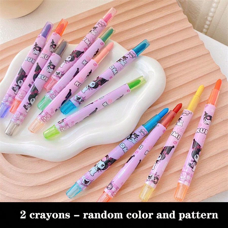 Sanrio [Bestselling] Sanrio Kuromi 12-Color Wax Crayons, Cute Kuromi ...