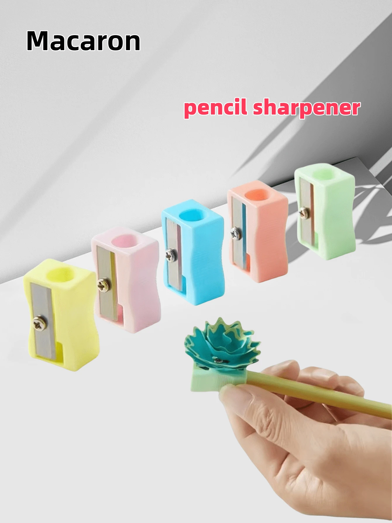 Macaron Mini Pencil Sharpener, Thick Hole, Large Triangle Pencil ...