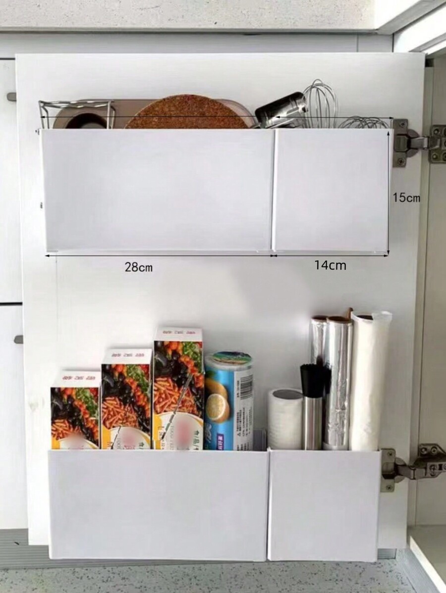Adhesive Hanging Storage Box Multipurpose Organizer Rack For Cabinet ...