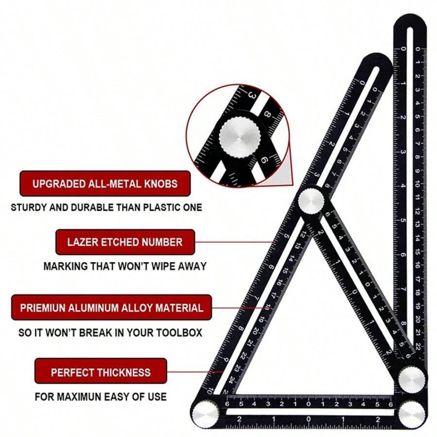 Construction Tools Multi Angle Measuring Ruler Aluminum Folding ...
