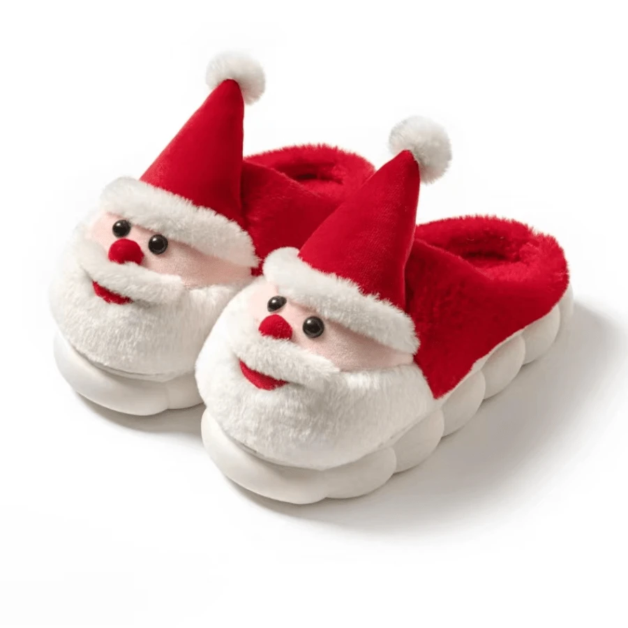 Christmas Limited Edition! Cute Santa Claus Slippers, Green Upper With ...