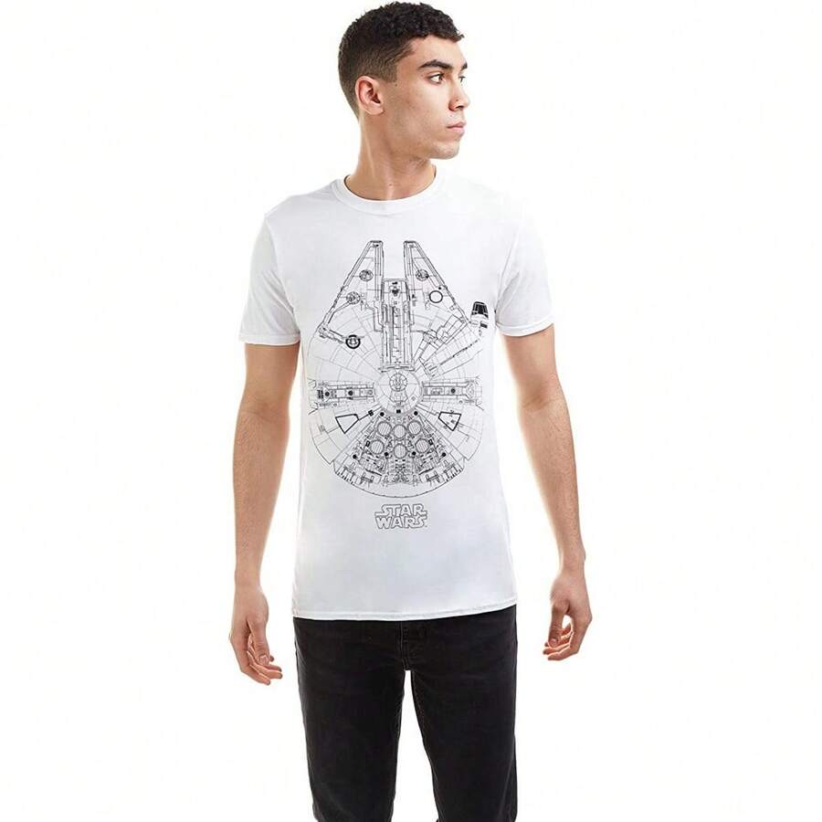 Star Wars Mens Millennium Falcon T-Shirt - 100% Cotton - (TV444 ...