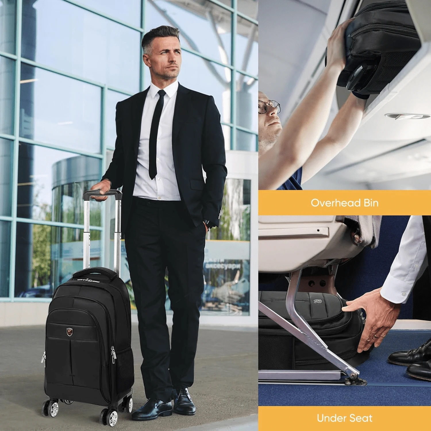 Mochila de viagem preta de 18 polegadas com porta de carregamento USB ...