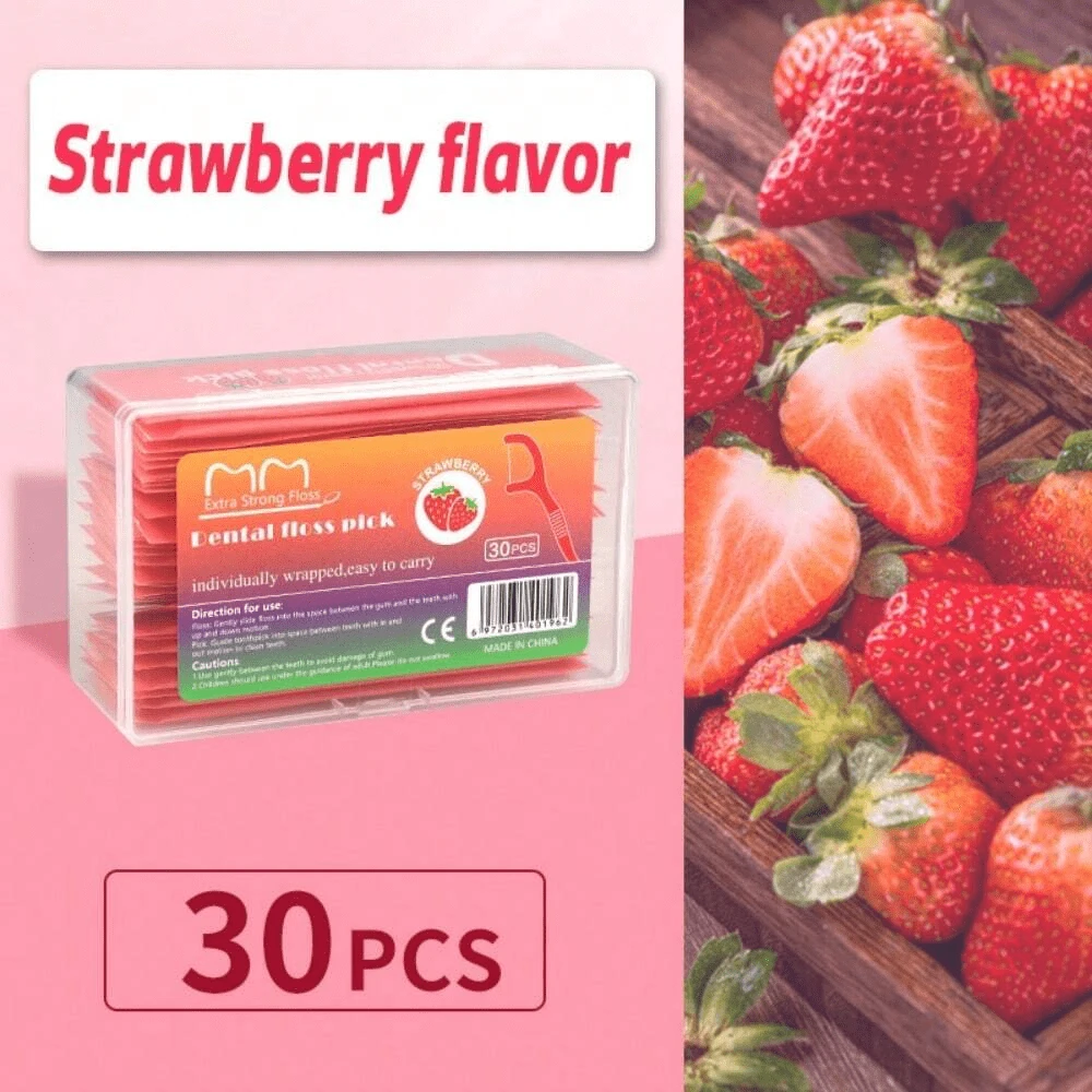 30pcs Fruit Flavored Dental Floss, Individual Packaging Super Fine ...