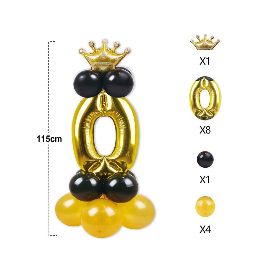 40 Inch Gold Number Balloons, Helium Mylar Foil Number Balloons For ...