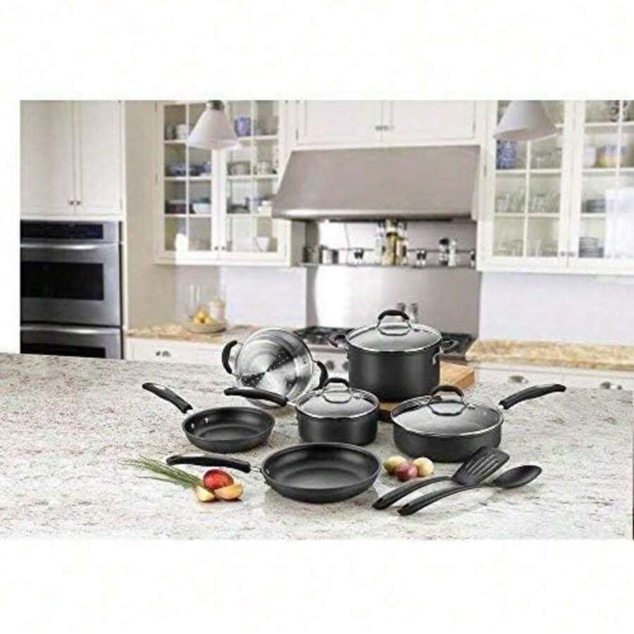 Cuisinart 17-Piece Cookware Set, Chef's Classic Nonstick Hard Anodized ...