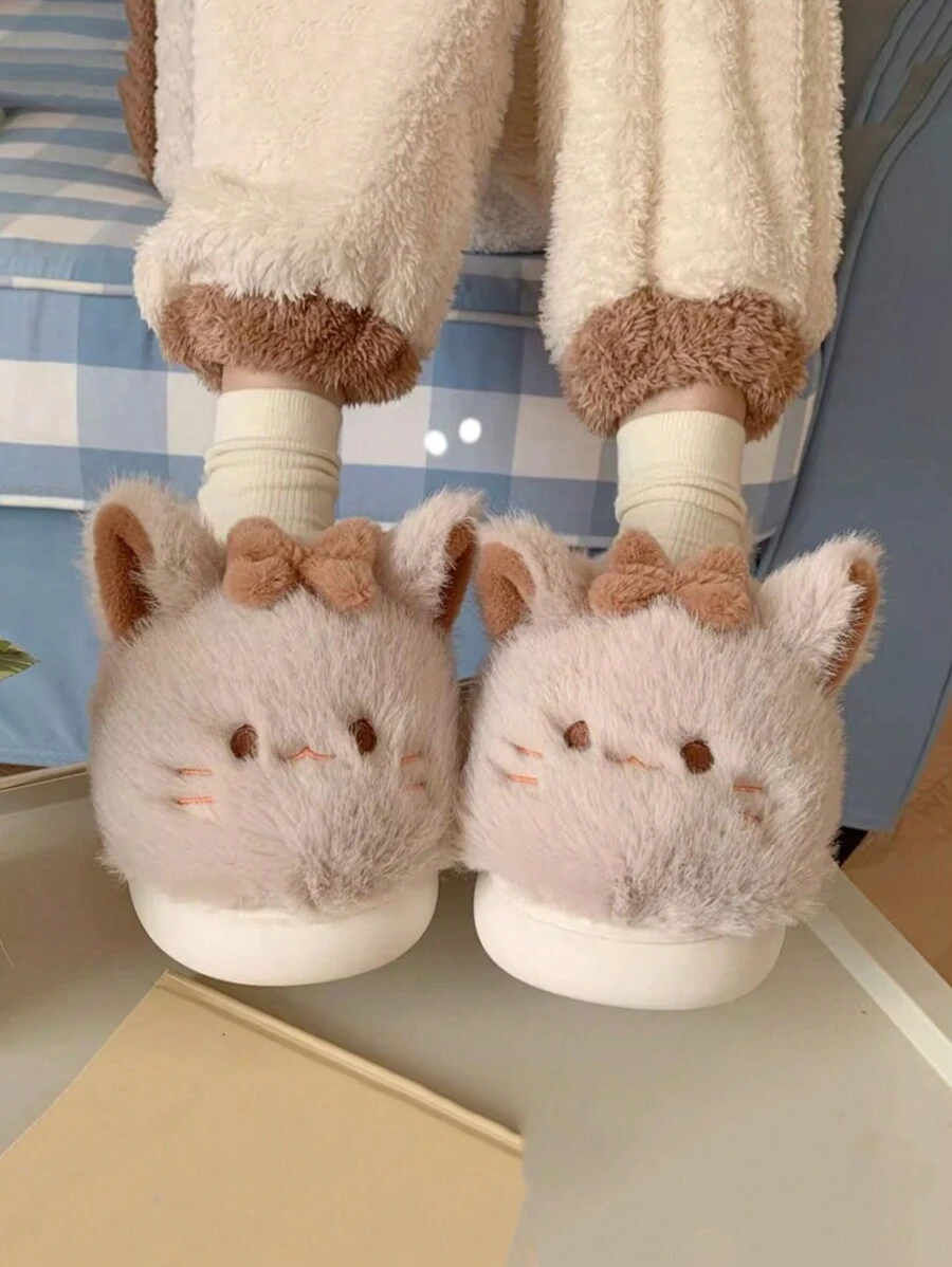 Chinelos Térmicos Fofos com Formato de Gato para Mulheres, Chinelos ...