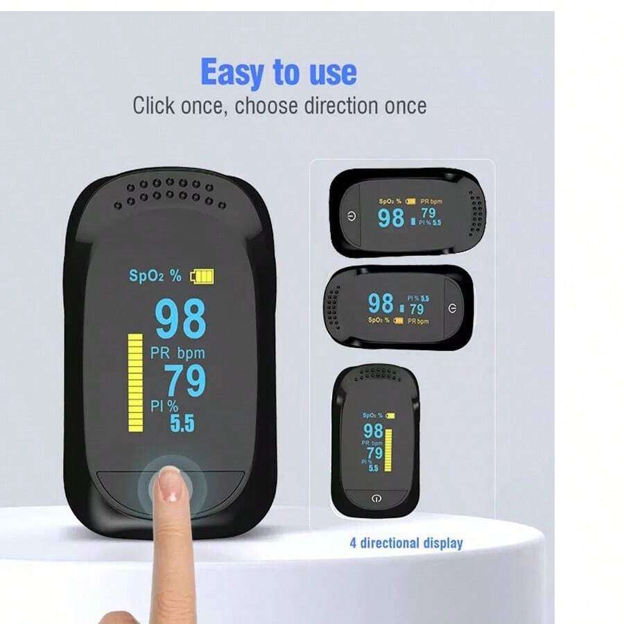Fingertip Pulse Oximeter, Portable Heart Rate And Blood Oxygen Sensor ...