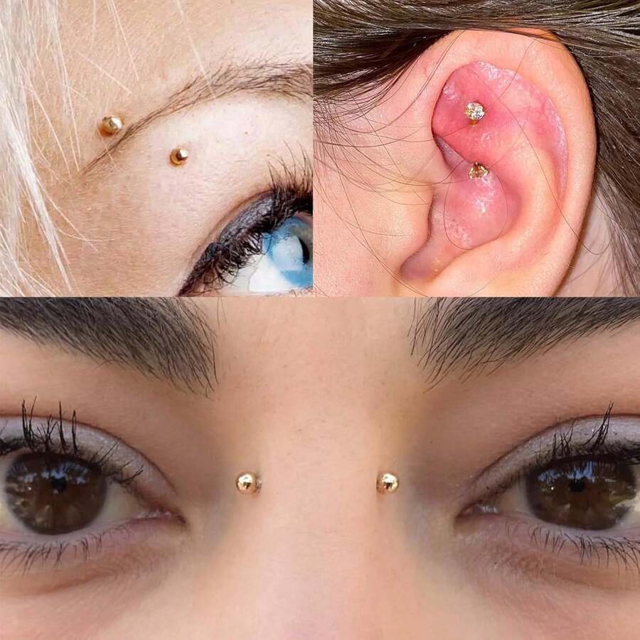 AVYRING Ear Piercing Kit Gold Ear Piercing Gun Kit Self Piercing ...