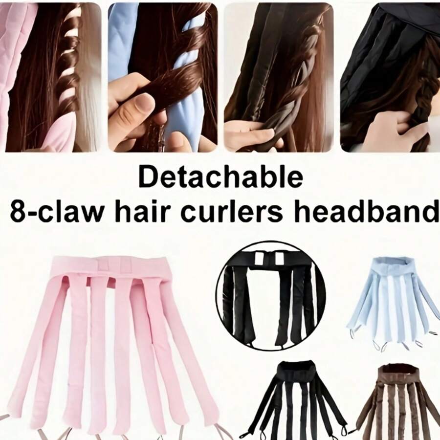 Heatless Curling Rod Headband,2024 New Upgraded Eight Claw Design ...