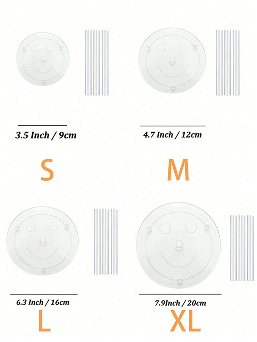 Cake Stick Support Rod With Cake Board Drum, White Plastic Cake Divider ...