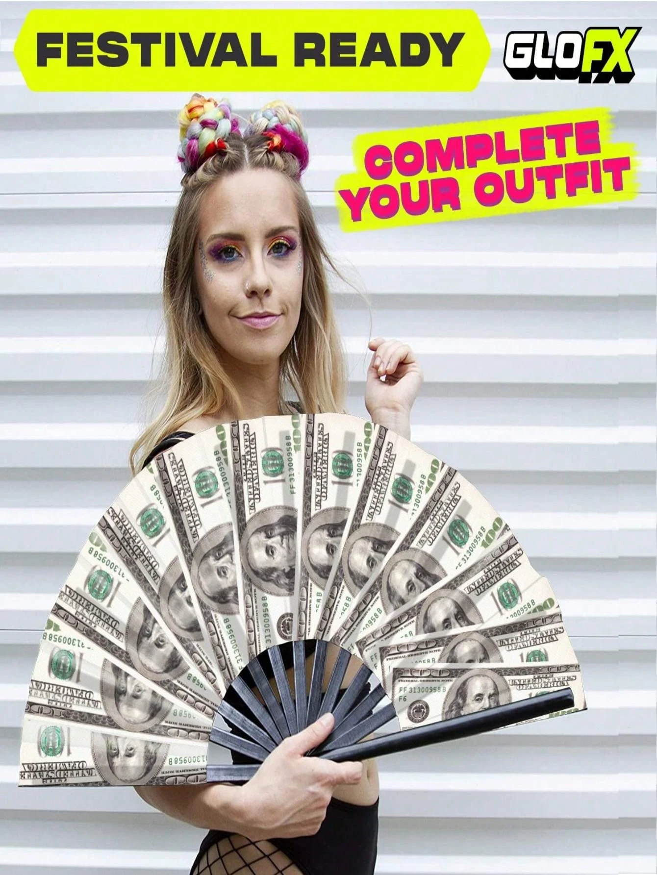 1pc Folding Fan - Money Pile/Cash Fan - Large Party Folding Hand Fan ...