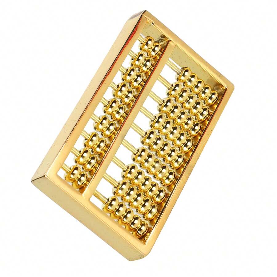 Mini Brass Abacus 9 Gears Chinese Math Calculating Tool For Kids Adult ...