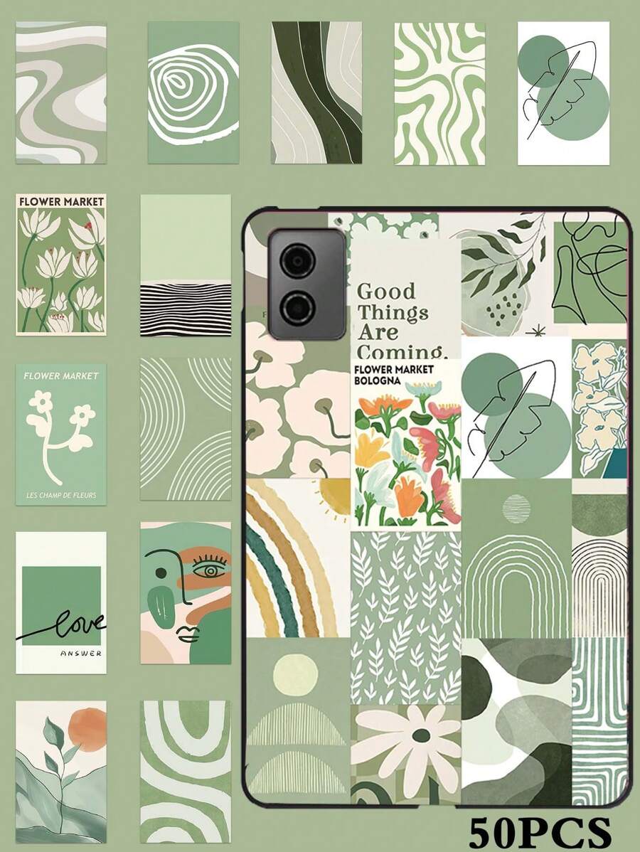 50pcs Sage Green Stickers For Luggage Laptop Computer Scrapbook ...